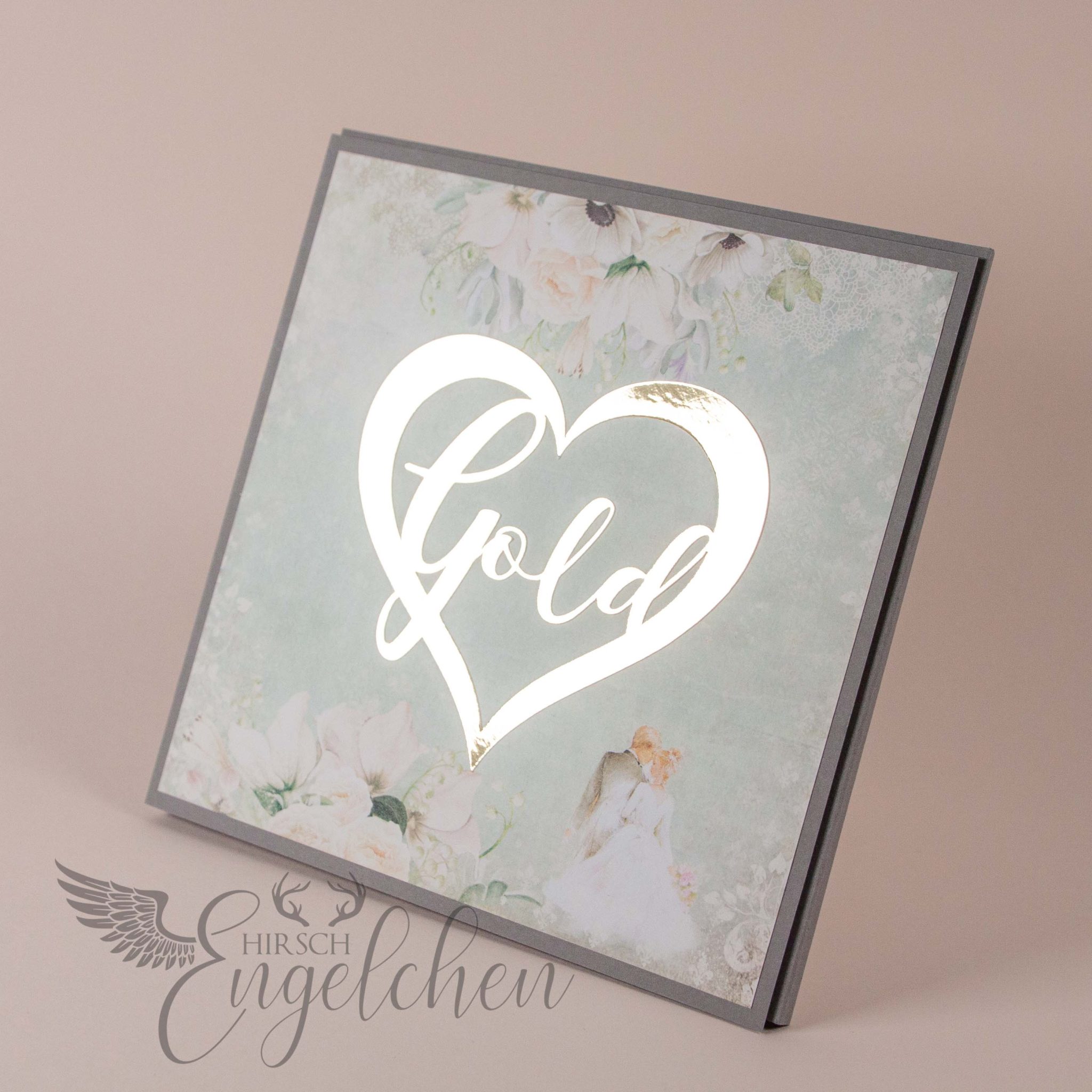 Goldene Hochzeit Karte / Golden Wedding Anniversary Card